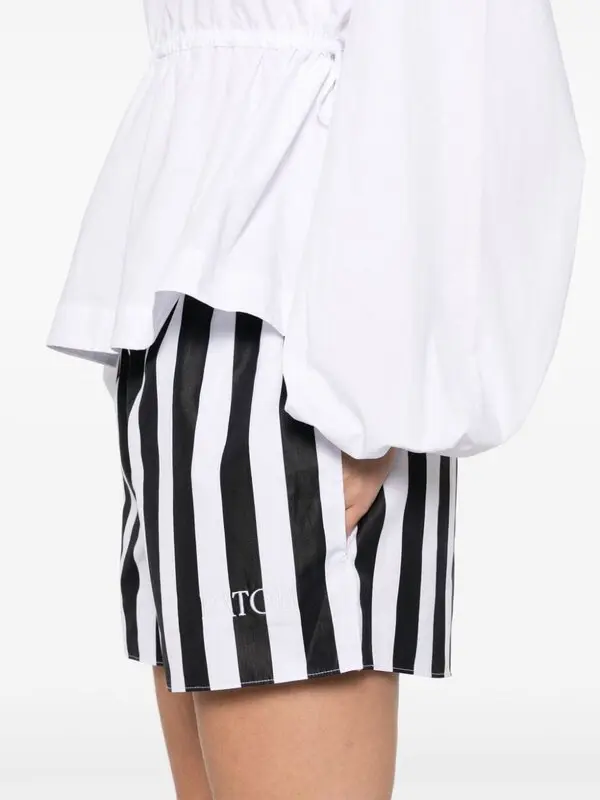 PATOU Striped Cotton Boxer Shorts - Black