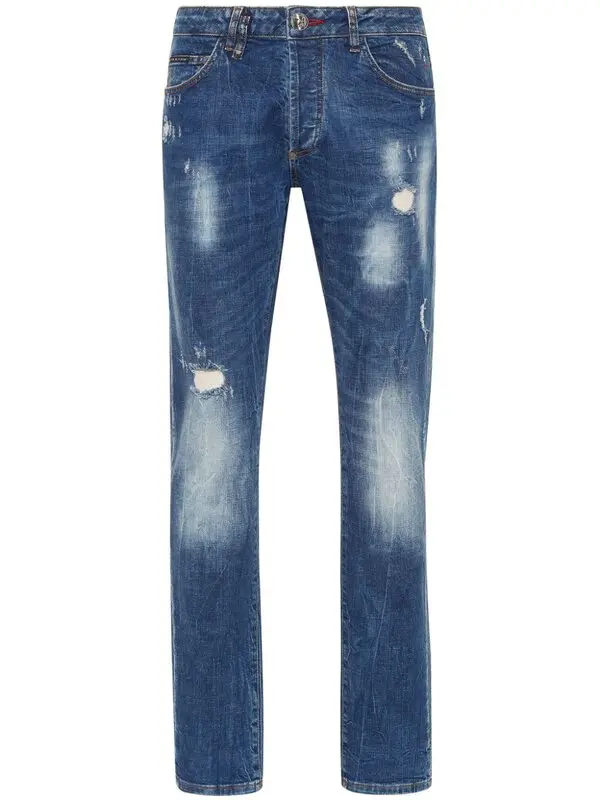 Philipp Plein Lion Circus Slim-fit Jeans - Blue