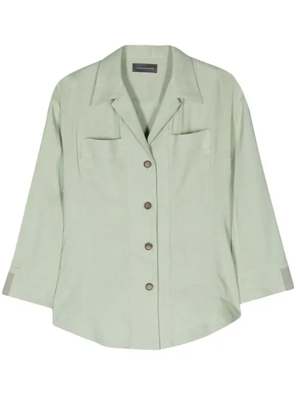 Lorena Antoniazzi Camp-collar Linen-blend Shirt