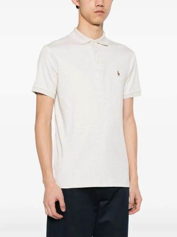 Polo Ralph Lauren Polo Pony-embroidered Cotton Polo Shirt - Neutrals
