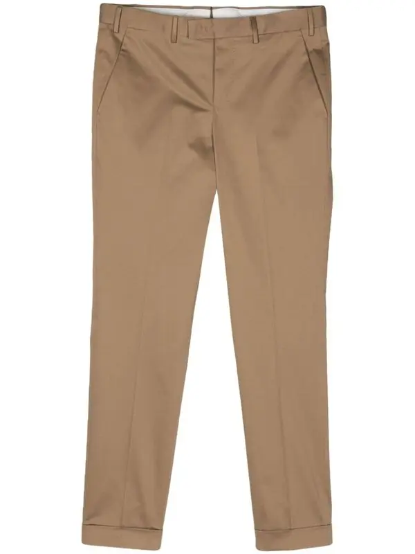 PT TORINO Mid-rise Tapered Trousers - Neutrals