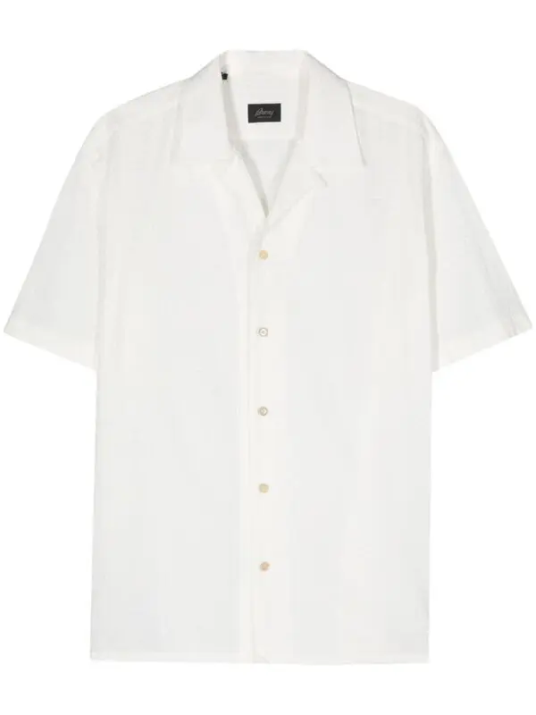Brioni Seersucker Cotton Shirt - White