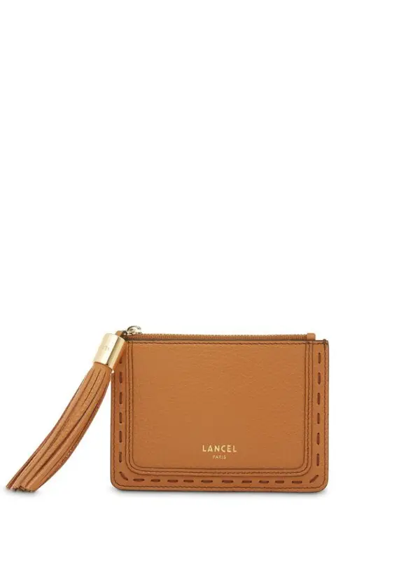 LANCEL Logo-stamp Leather Cardholder - Brown