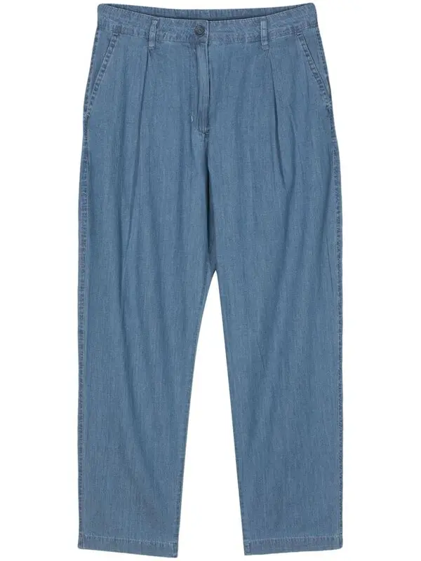 Aspesi Chambray Tapered Trousers - Blue