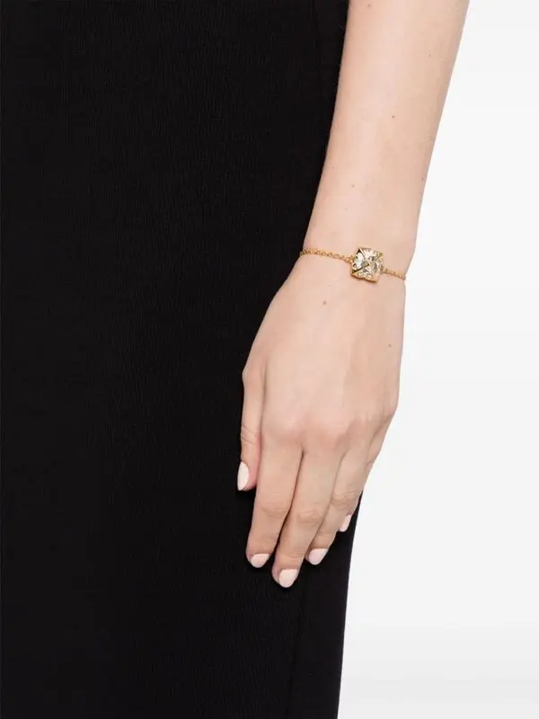 Off-White Arrow Crystal-Embellished Chain Bracelet In Gold - 50