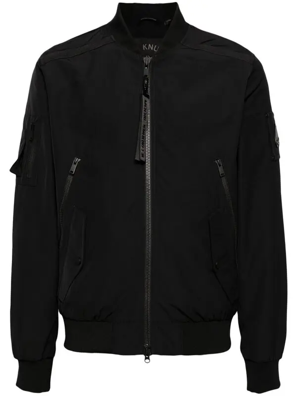 Moose Knuckles Courville Logo-appliqué Bomber Jacket - Black