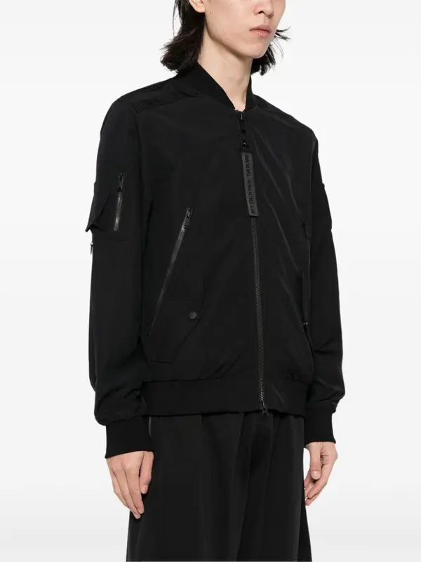 Moose Knuckles Courville Logo-appliqué Bomber Jacket - Black