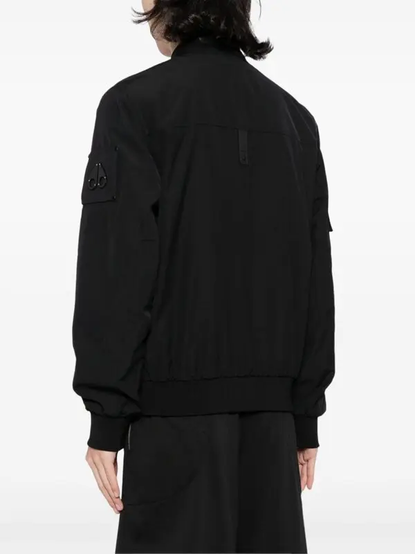 Moose Knuckles Courville Logo-appliqué Bomber Jacket - Black