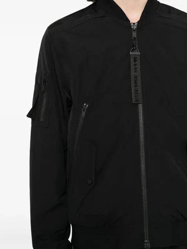 Moose Knuckles Courville Logo-appliqué Bomber Jacket - Black