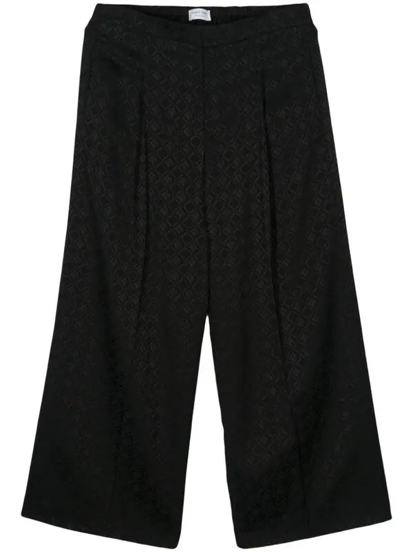 MARINE SERRE Moon Diamant-jacquard Trousers - Black
