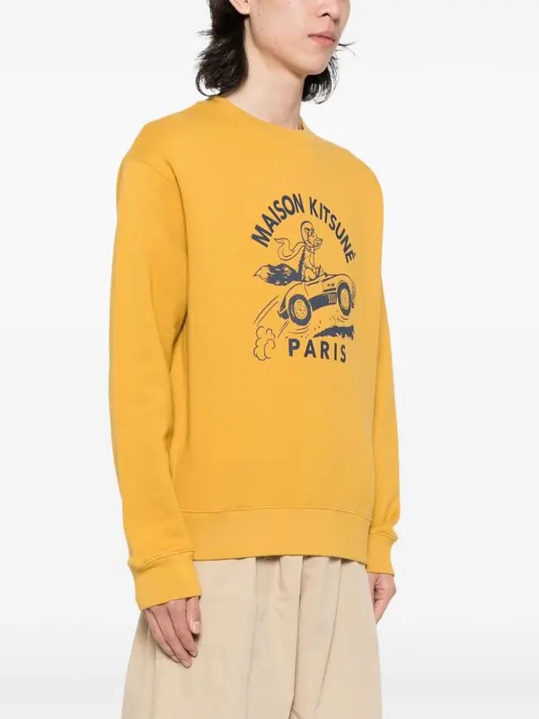 Maison Kitsuné Cotton Racing Fox Sweatshirt - Yellow
