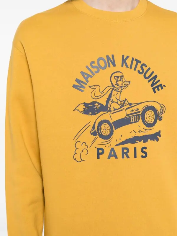 Maison Kitsuné Cotton Racing Fox Sweatshirt - Yellow