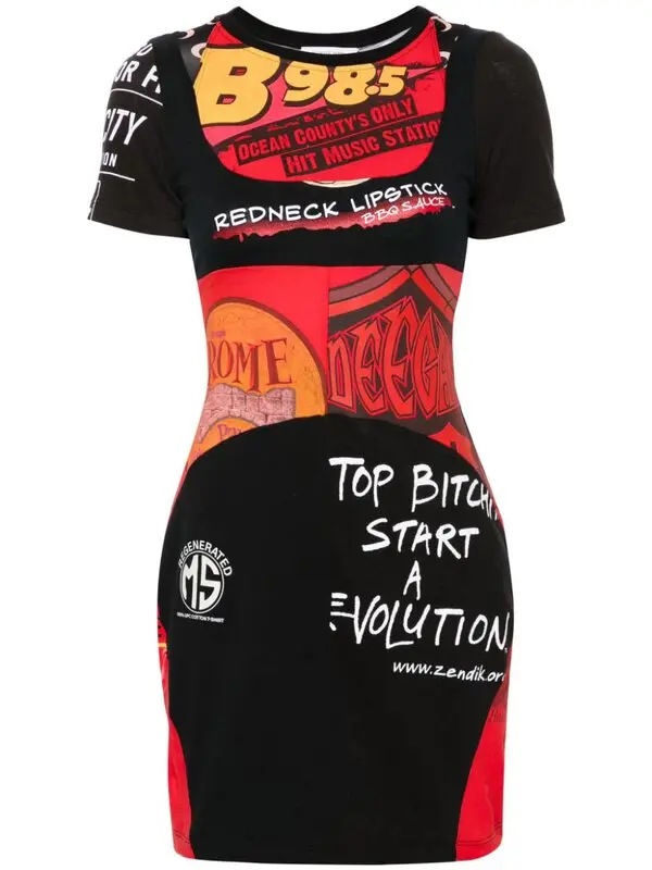 MARINE SERRE Regenerated Graphic T-shirt Mini Dress