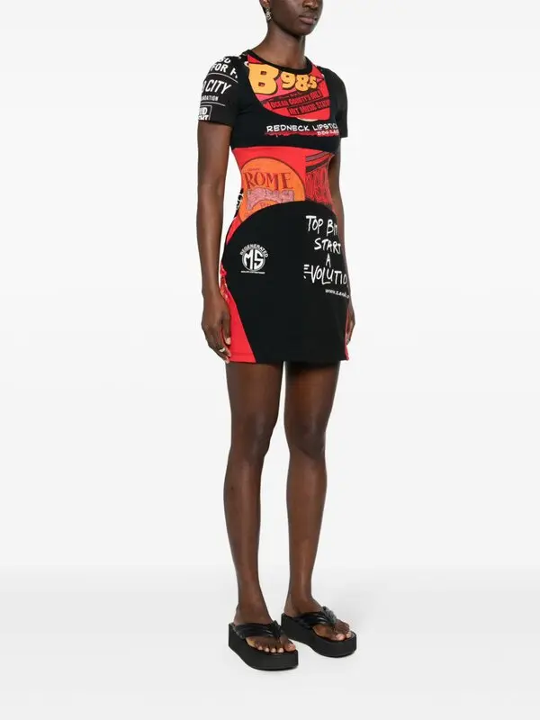 MARINE SERRE Regenerated Graphic T-shirt Mini Dress