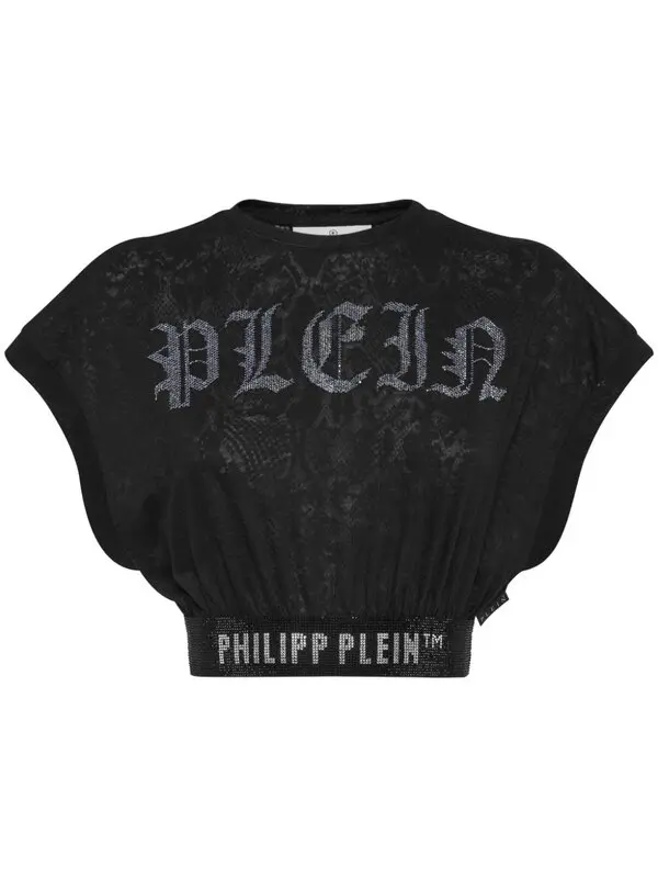 Philipp Plein Crystal-embellished Cropped T-shirt