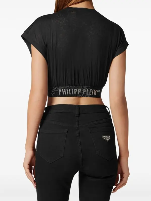 Philipp Plein Crystal-embellished Cropped T-shirt