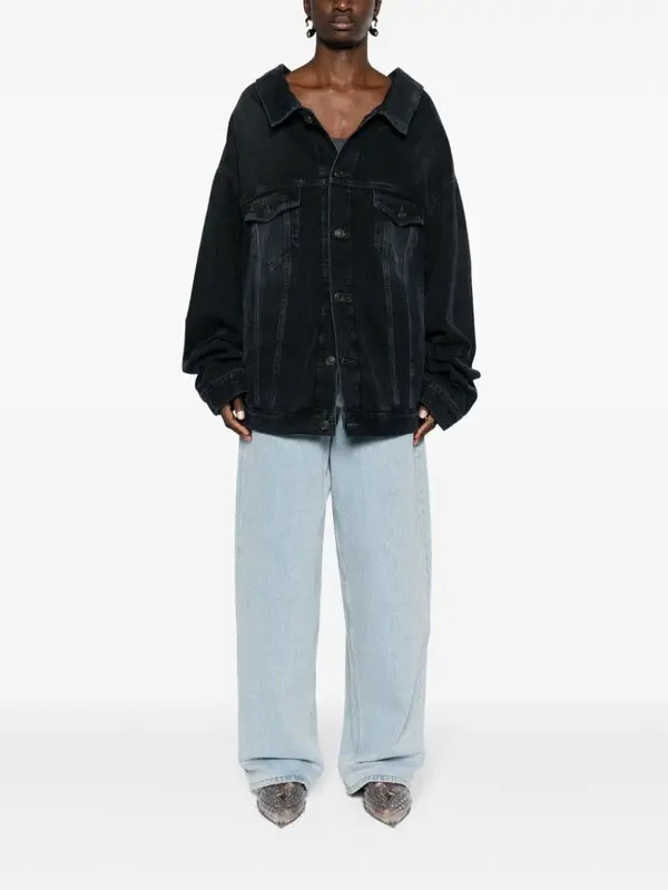 Balenciaga Off-Shoulder Denim Jacket In Blue - 45% Off | Editorialist