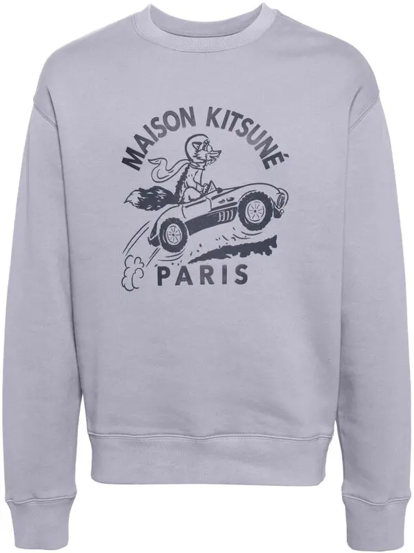 Maison Kitsuné Racing Fox Cotton Sweatshirt - Blue