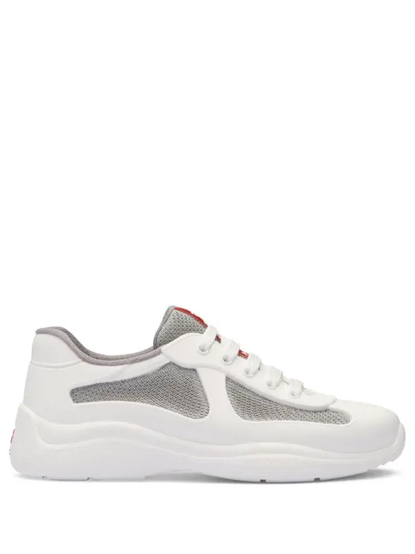 Prada America's Cup Rubber And Bike Fabric Sneakers - White