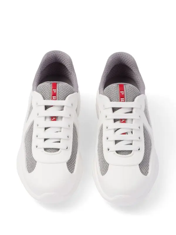 Prada America's Cup Rubber And Bike Fabric Sneakers - White