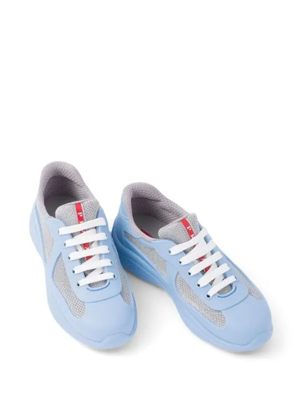 Prada America's Cup Soft Rubber And Bike Fabric Sneakers - Blue