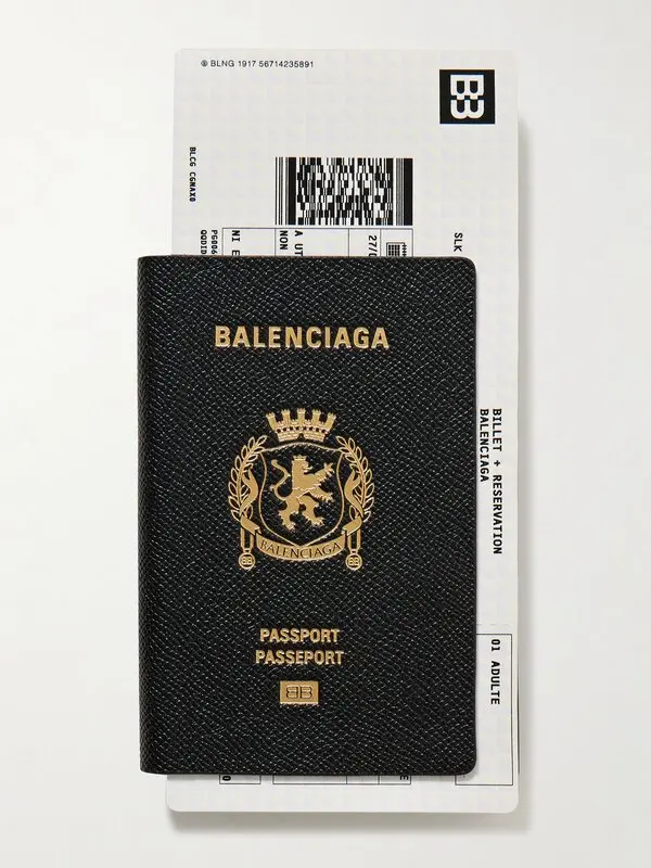 Balenciaga Passport Logo-debossed Leather Bifold Wallet - Black