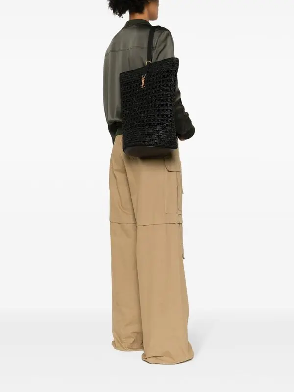 Saint Laurent Woven Raffia Bucket Bag