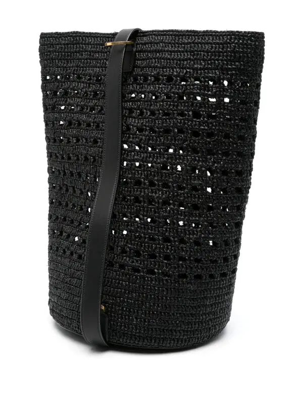 Saint Laurent Woven Raffia Bucket Bag