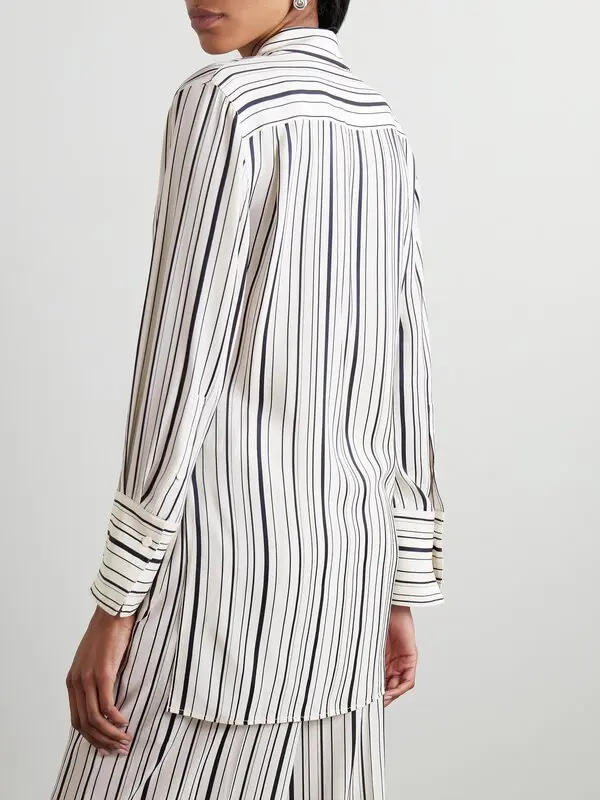 JOSEPH Striped Silk Crepe De Chine-jacquard Shirt