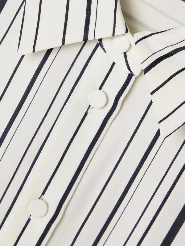 JOSEPH Striped Silk Crepe De Chine-jacquard Shirt