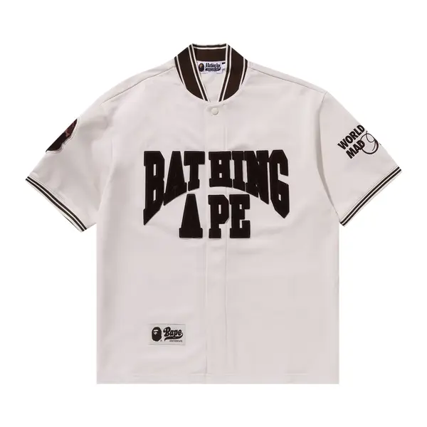 A BATHING APE Baseball Jersey Short-sleeve Shirt 'ivory - White