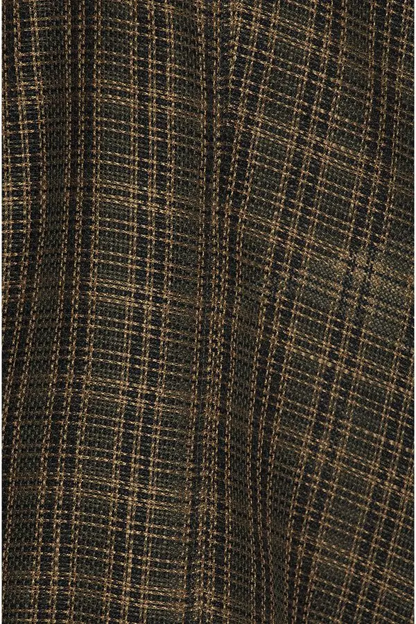 Beams Mil Easy Pants Linen Mesh Plaid In Green In Olive - 71