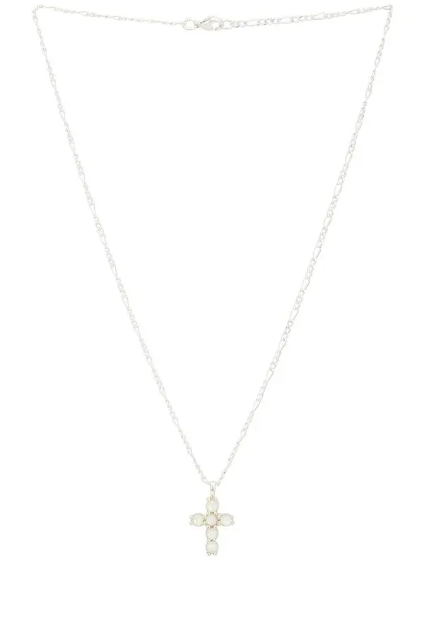 MAPLE Cross Chain Necklace - Silver 925 & Mother Of Pearl