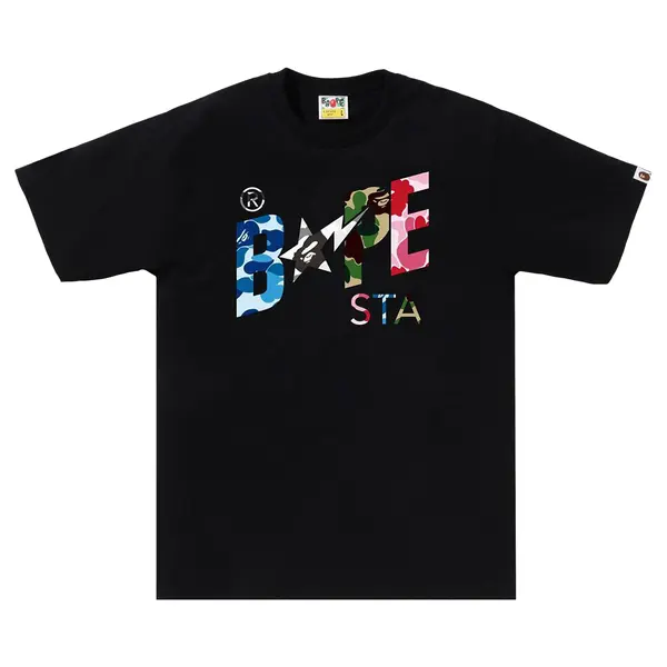 A BATHING APE Abc Camo Crazy Sta Logo Tee - Black