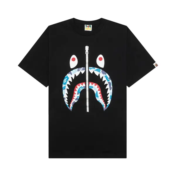 A BATHING APE Abc Camo Shark Tee /blue - Black