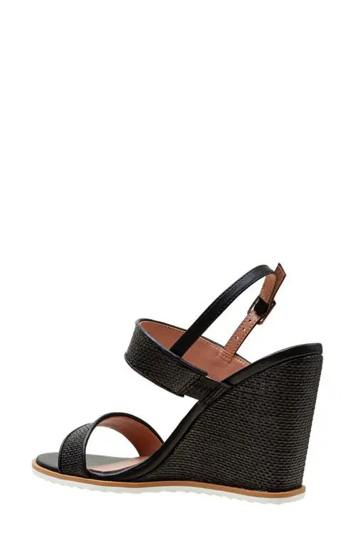 Linea Paolo Edith Wedge Sandal - Black Raffia