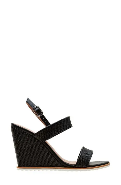 Linea Paolo Edith Wedge Sandal - Black Raffia