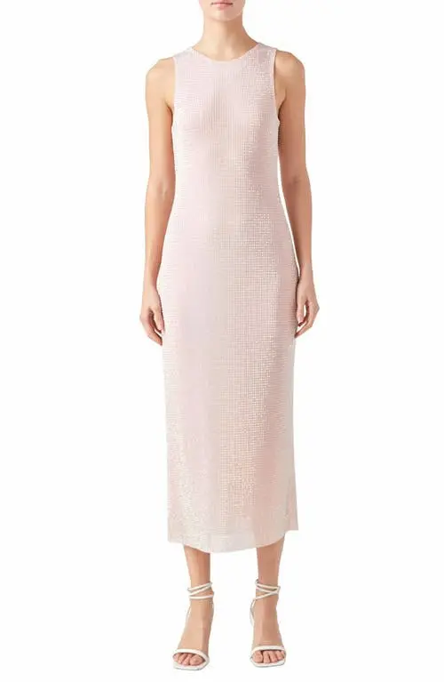 Endless Rose Embellished Rhinestone Mesh Midi Dress