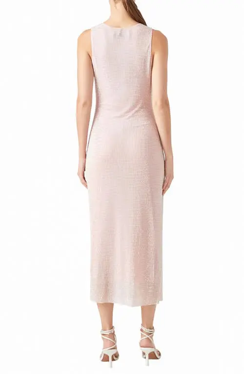 Endless Rose Embellished Rhinestone Mesh Midi Dress