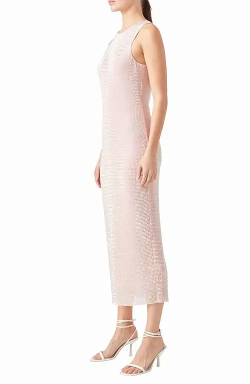 Endless Rose Embellished Rhinestone Mesh Midi Dress