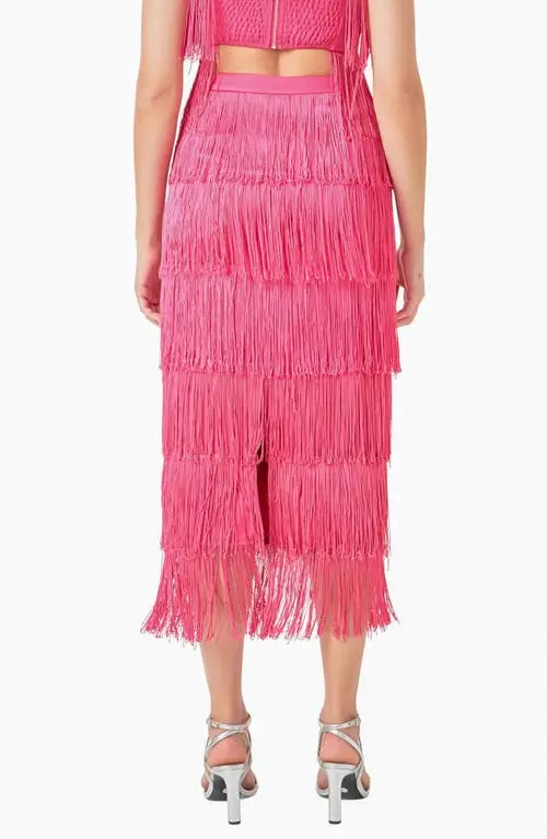Endless Rose Fringe Tiered Maxi Skirt