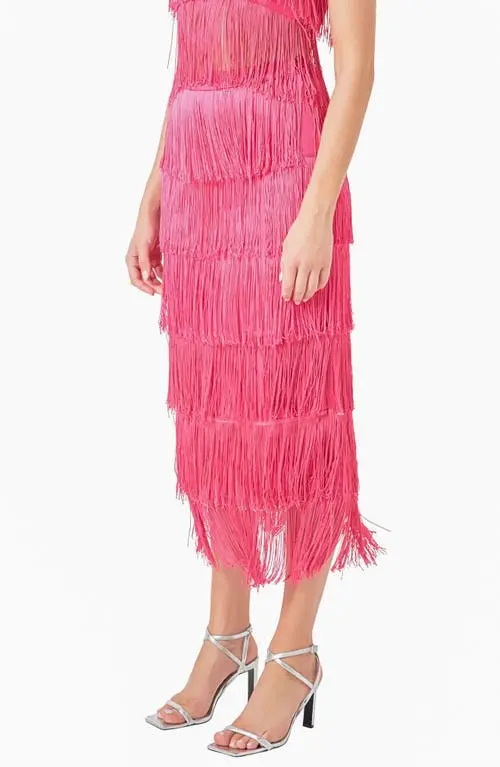 Endless Rose Fringe Tiered Maxi Skirt