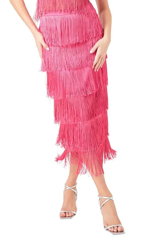 Endless Rose Fringe Tiered Maxi Skirt