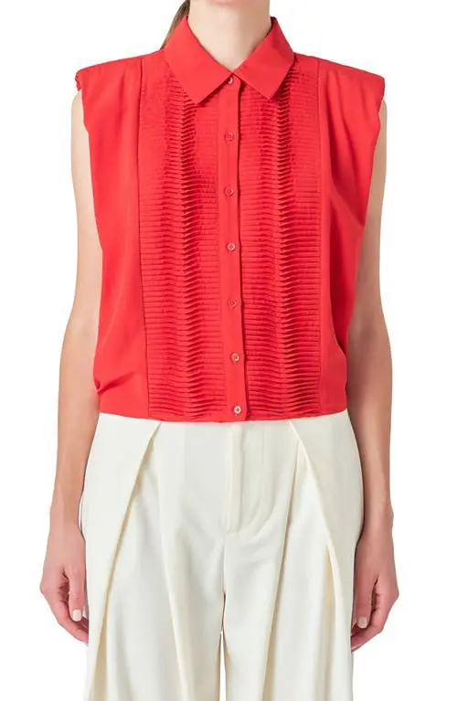 Endless Rose Pintuck Sleeveless Shirt
