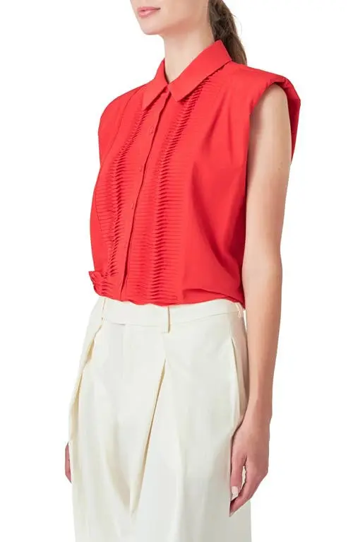 Endless Rose Pintuck Sleeveless Shirt