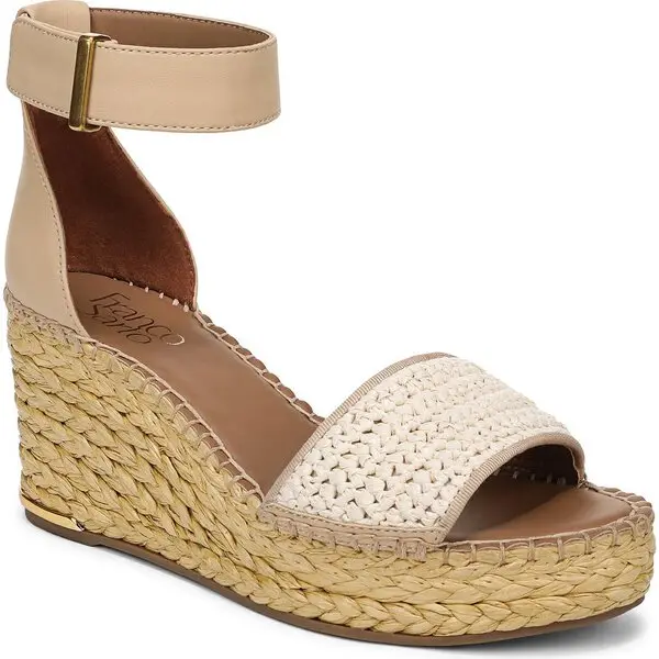 Franco Sarto Clemens Ankle Strap Wedge Sandal - Light Natural