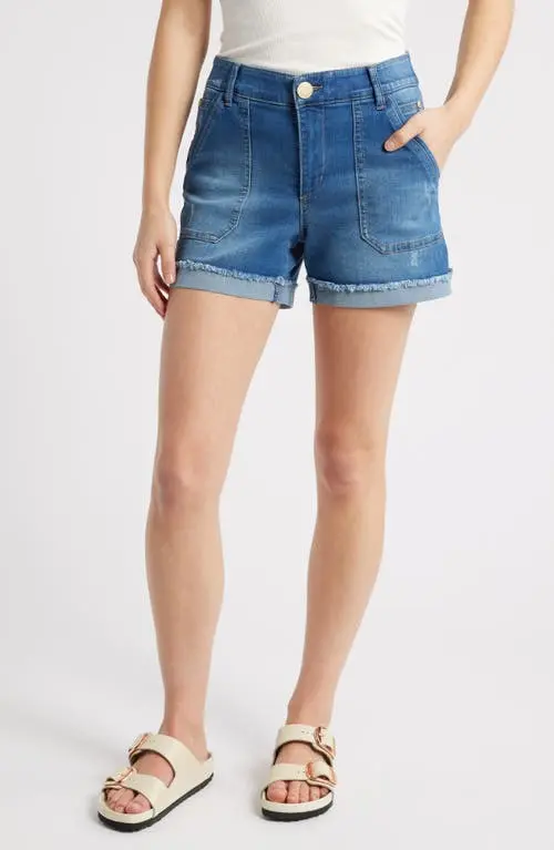 Wit & Wisdom Ab'solution High Waist Denim Shorts - Mid Blue Vintage