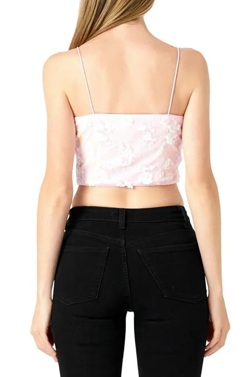 Endless Rose Sequin & Feather Crop Top