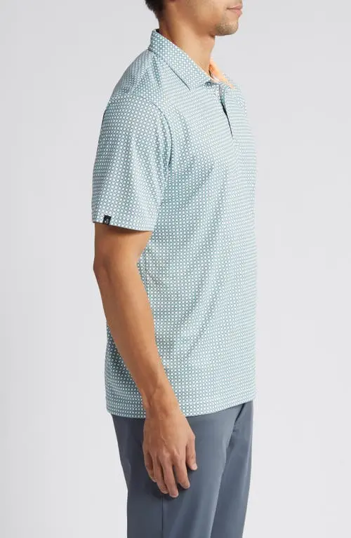 SWANNIES Tanner Geo Print Performance Golf Polo