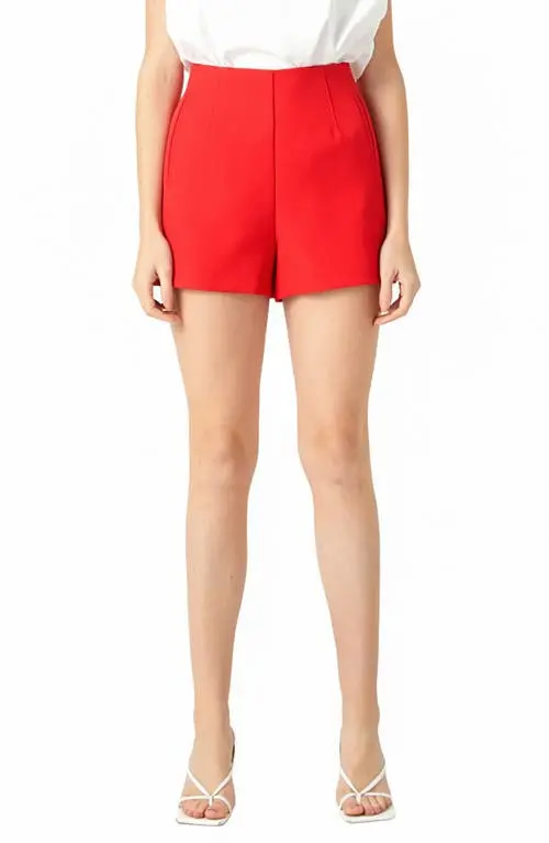 Endless Rose High-waisted Tailored Shorts - Red